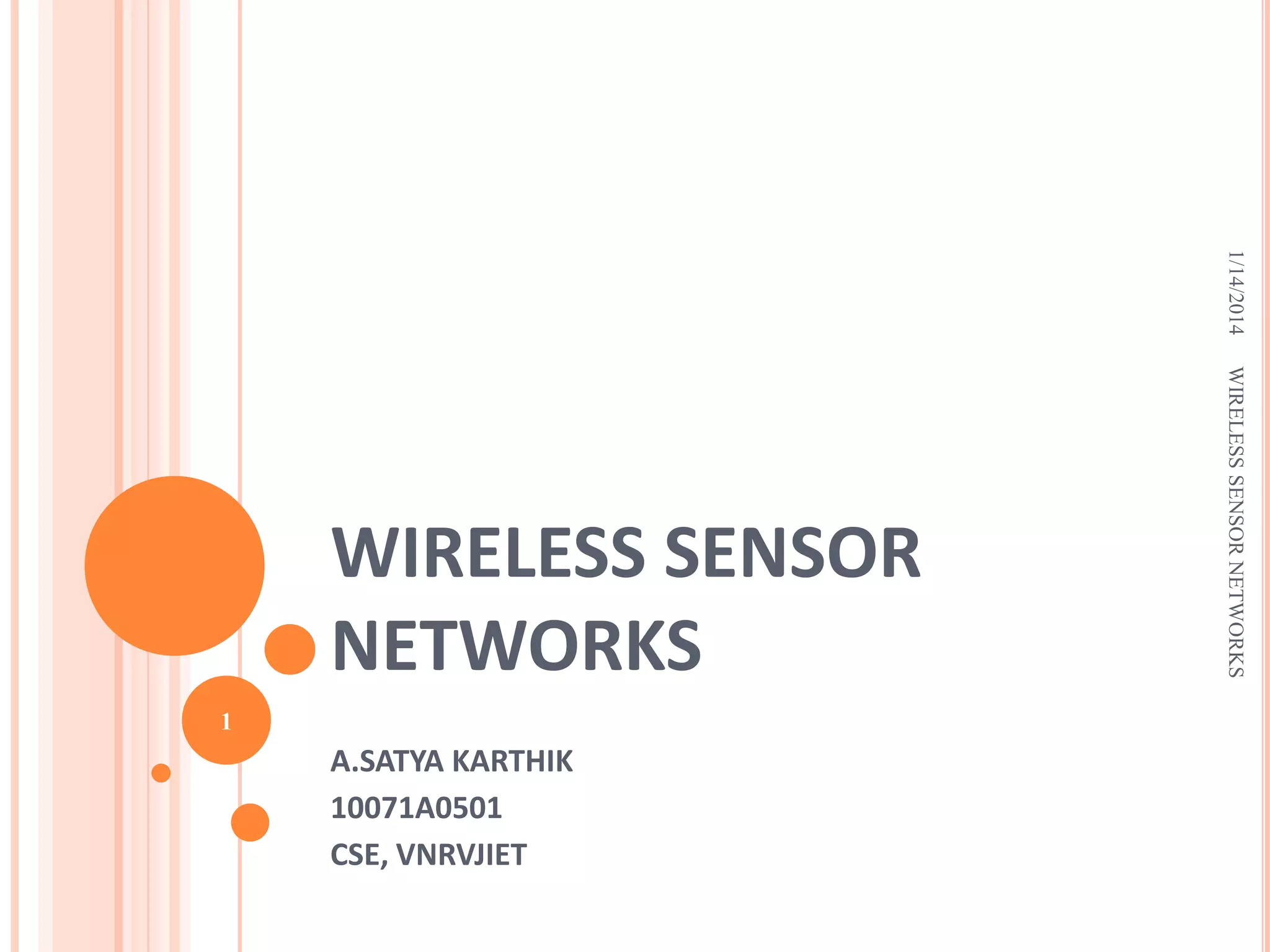 Wireless Sensor Networks | PPTX