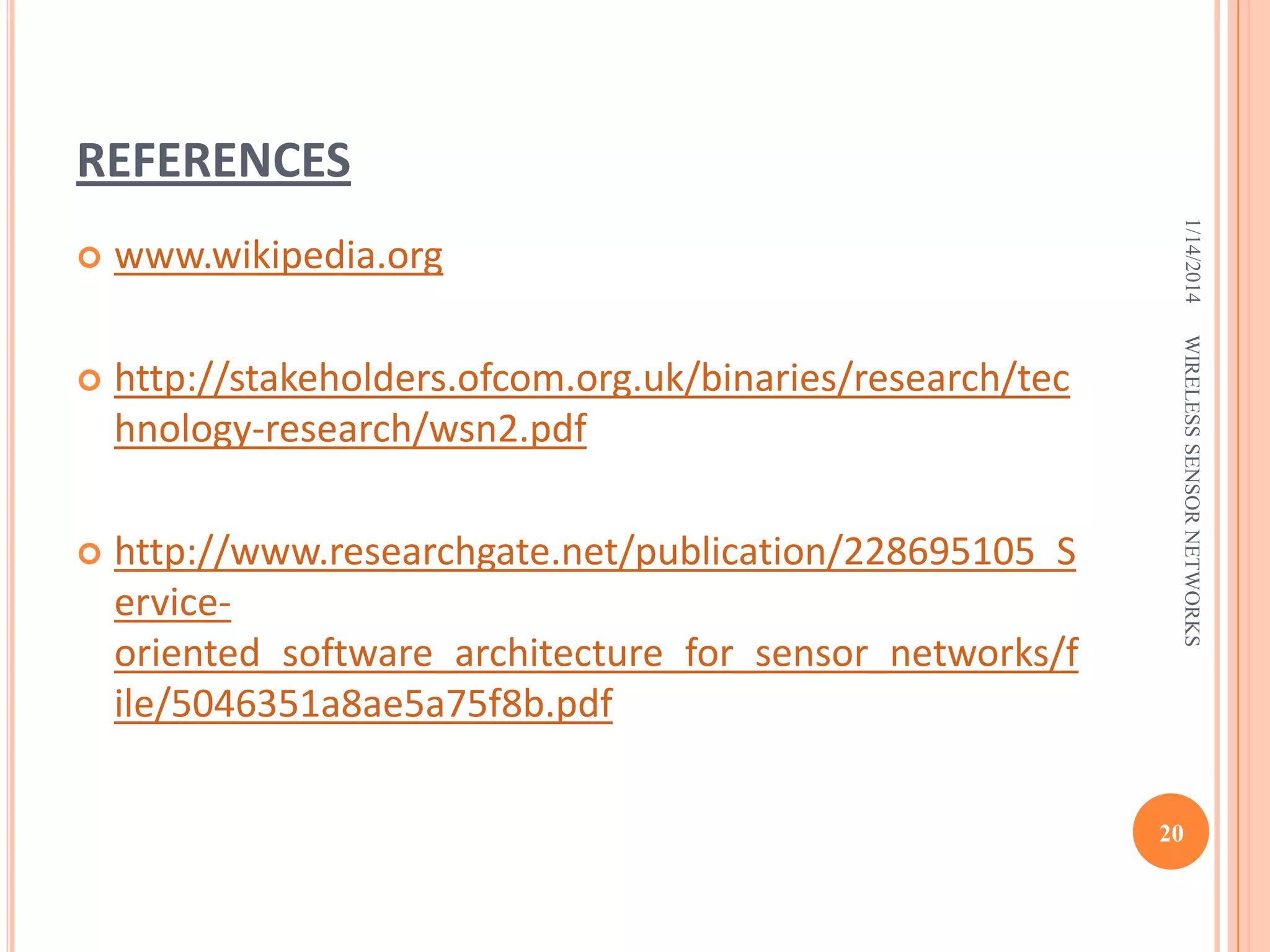 Wireless Sensor Networks | PPTX