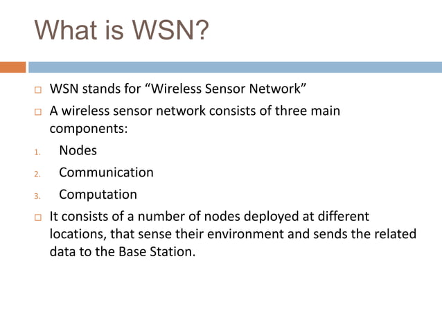 WIRELESS SENSOR NETWORK | PPT