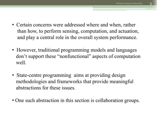 Wsn state-centric programming | PPTX