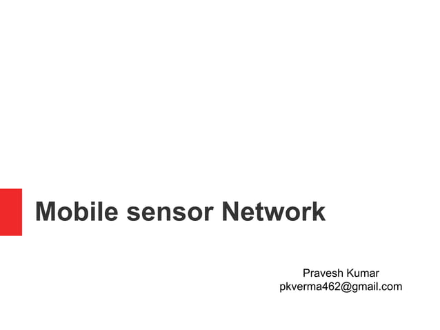 Mobile Wireless sensor Network in IoT | PPT