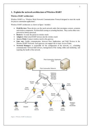 Wsn Wireless Hart Architecture,Mechanism,Components | DOCX