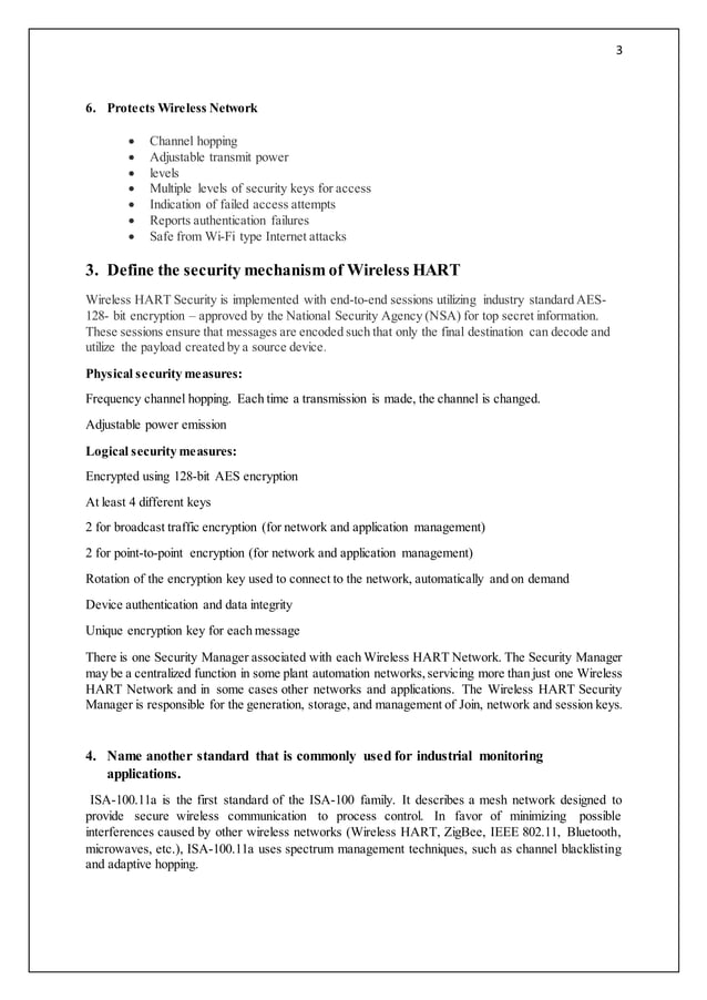 Wsn Wireless Hart Architecture,Mechanism,Components | DOCX