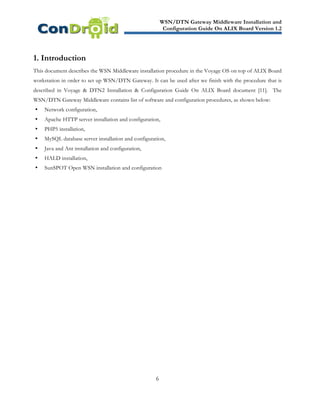 Condroid WSN/DTN Gateway - Middleware Installation & Configuration Guide on ALIX Board | PDF