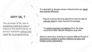 Applications of machine learning in Wireless sensor networks. | PPTX