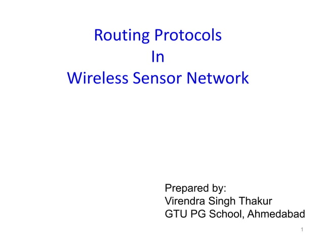 Wireless Sensor Network Routing Protocols | PPTX