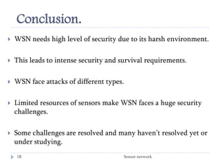 Wireless sensor network security issues | PPTX