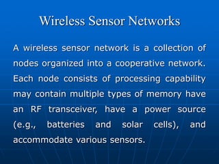 Wireless Sensor Network Introduction, Applications | PPT
