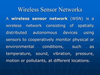 Wireless Sensor Network Introduction, Applications | PPT | Free Download