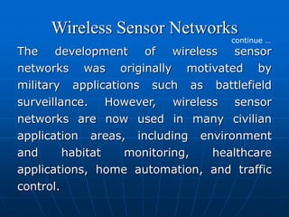 Wireless Sensor Network Introduction, Applications | PPT