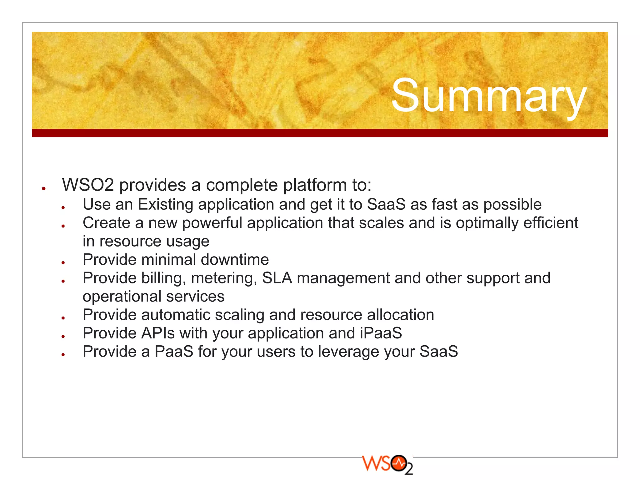 Building a SaaS application using the WSO2 Platform | PPT