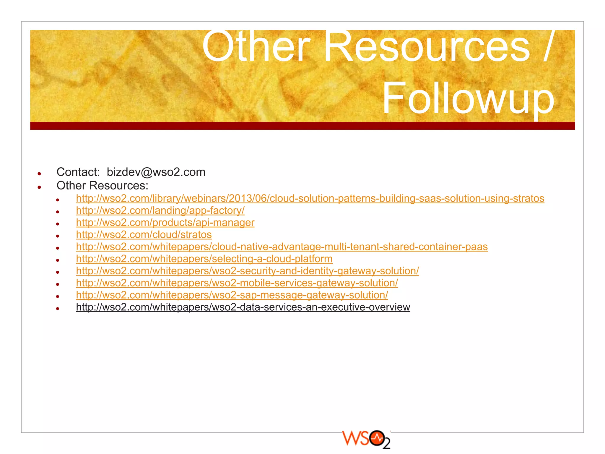Building a SaaS application using the WSO2 Platform | PPT