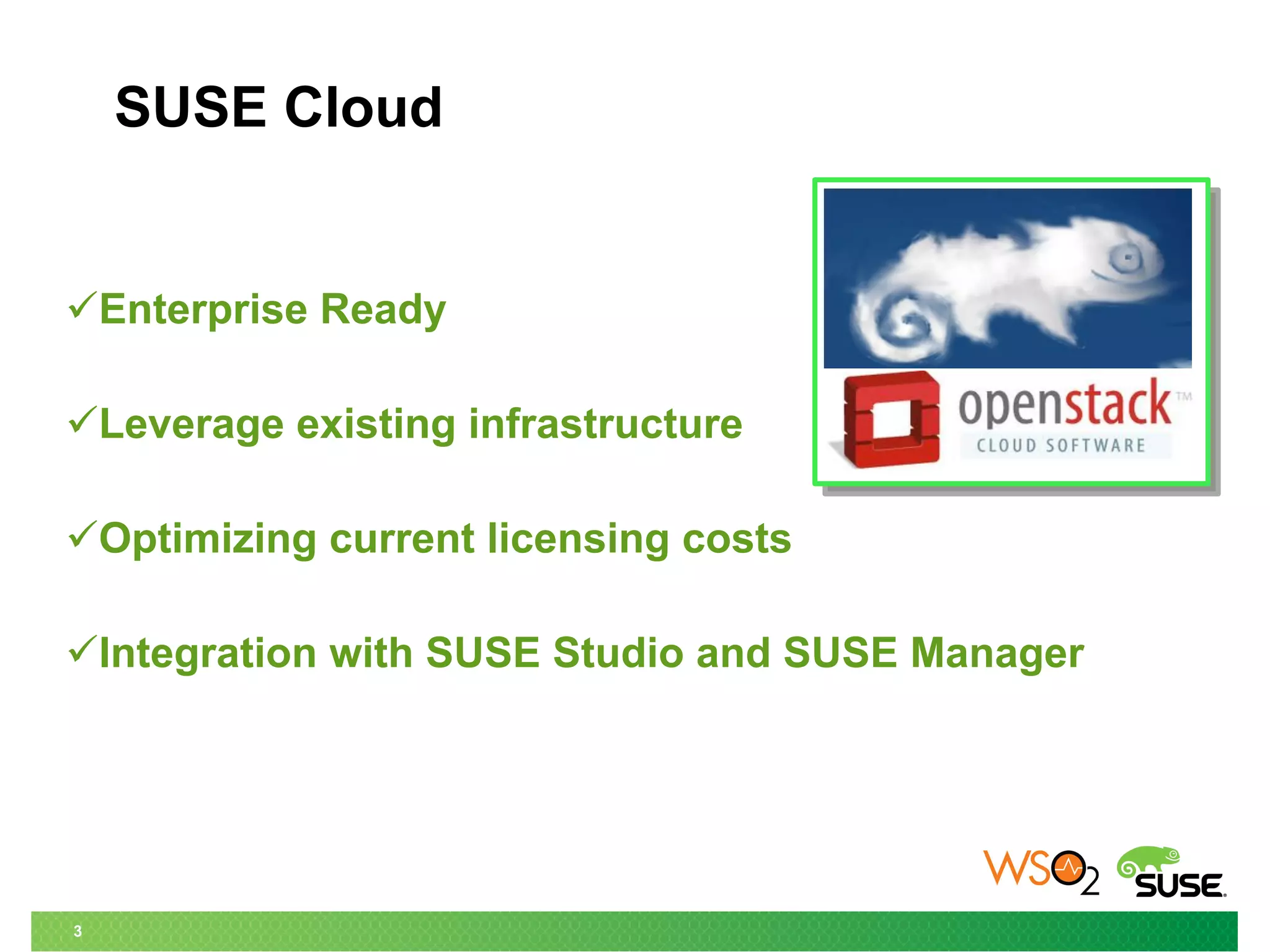 SUSE Cloud and WSO2 Stratos - Bridging OpenStack and PaaS to Deliver the Service Oriented Data ...