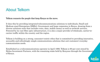[WSO2 Integration Summit Nairobi 2019] Case Study - Telkom Kenya | PPT
