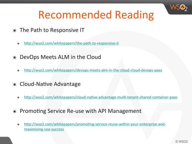 WSO2 Platform Introduction - Why,What and How | PPT