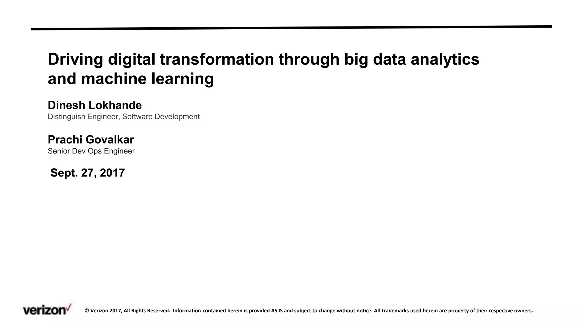 Driving Digital Transformation through Big Data Analytics and Machine ...