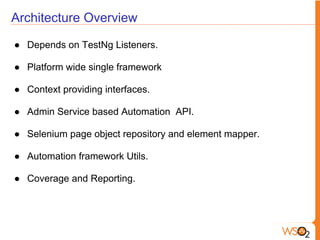 Wso2 test automation framework internal training | PDF