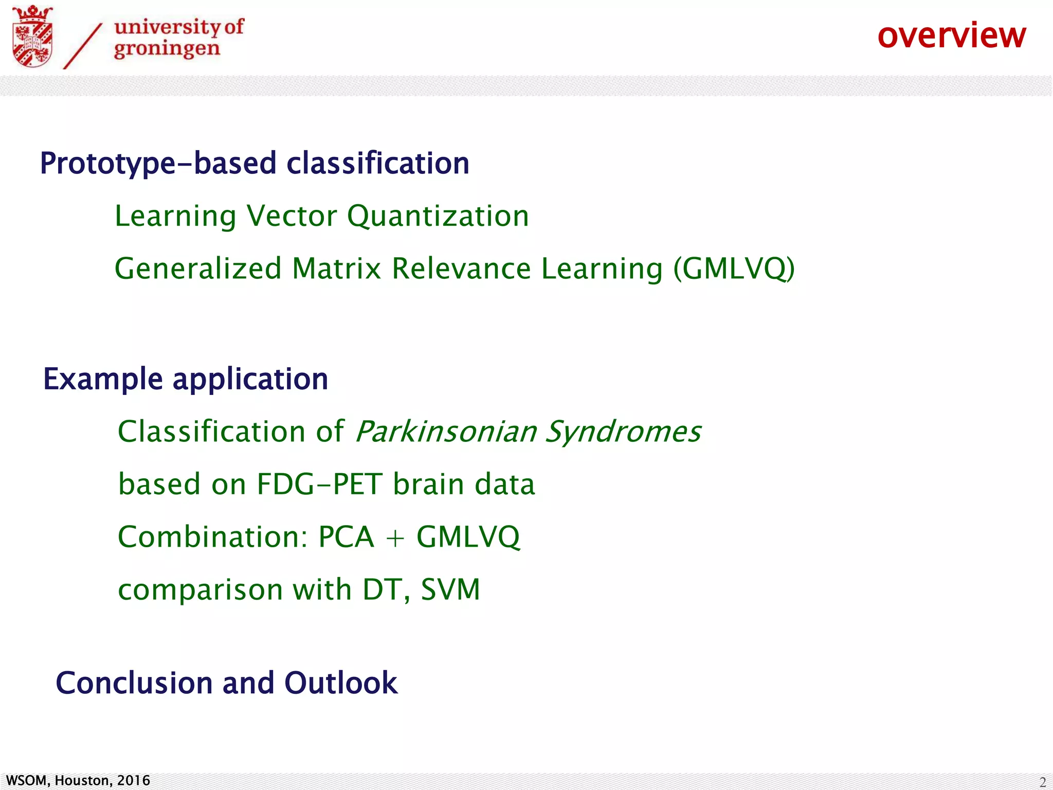 2016: Classification of FDG-PET Brain Data | PPSX