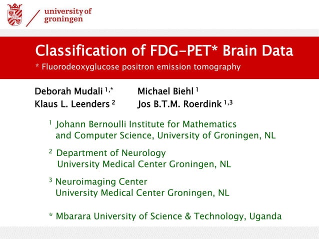 2016: Classification of FDG-PET Brain Data | PPSX