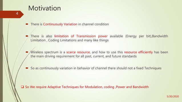 Link Adaptation And Adaptive Coding Modulation System Ppt