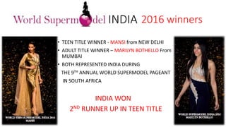 World Supermodel India 2017 | PPTX