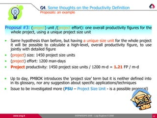 Some thoughts on Productivity in ICT Projects: measurable entities ...