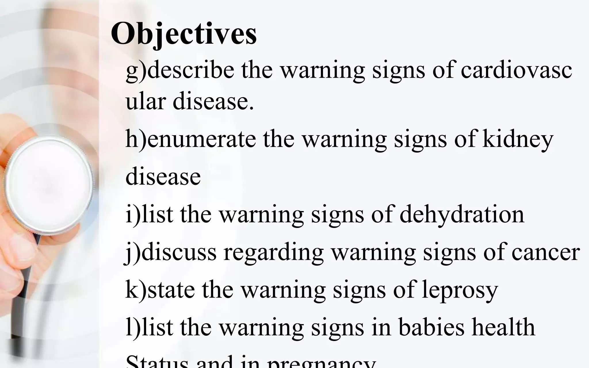 Warning signs of various disease | PPTX
