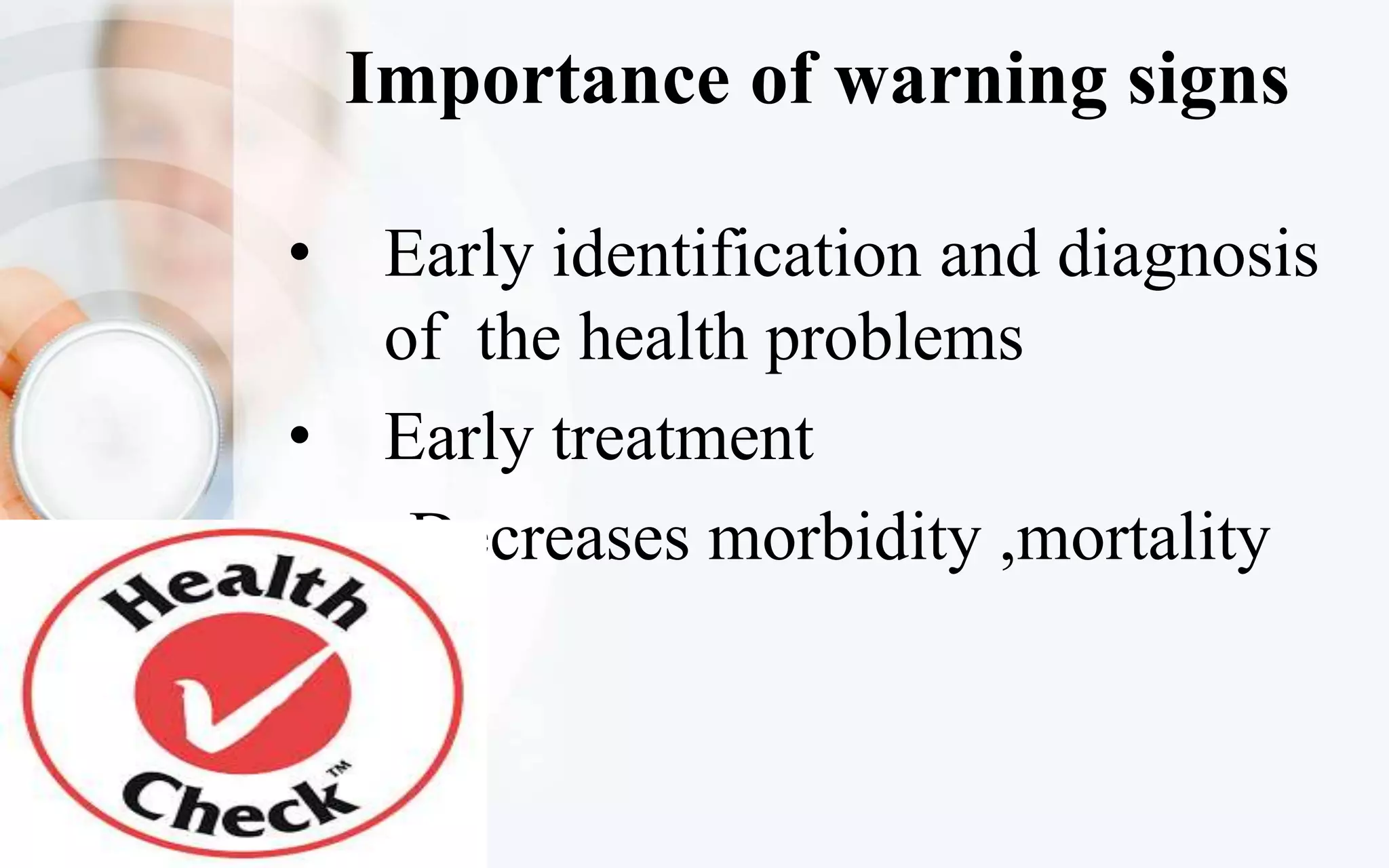 Warning signs of various disease | PPTX
