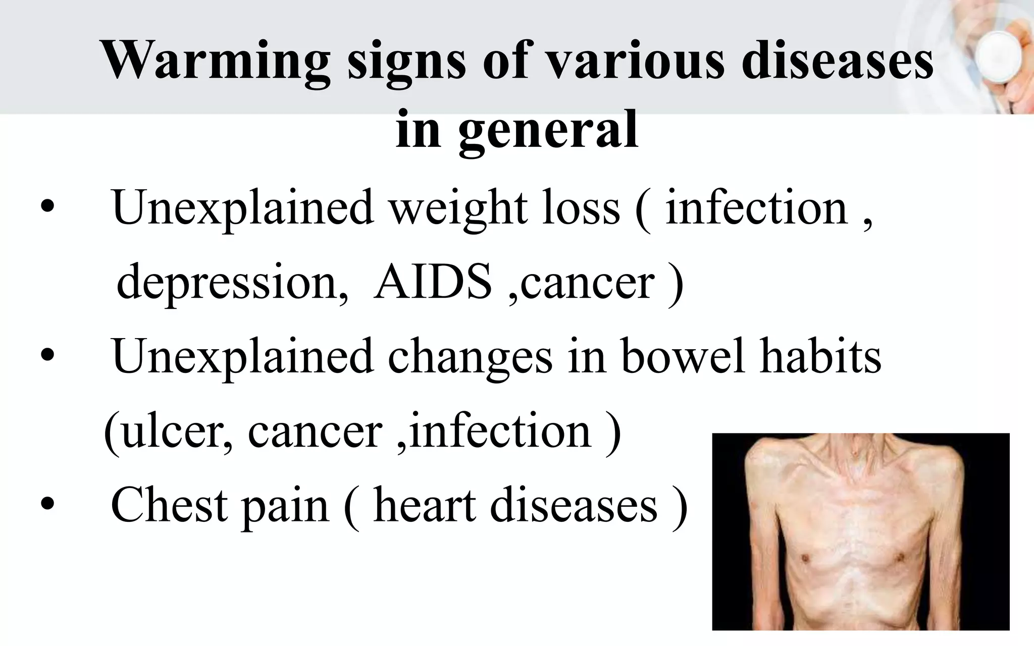 Warning signs of various disease | PPTX