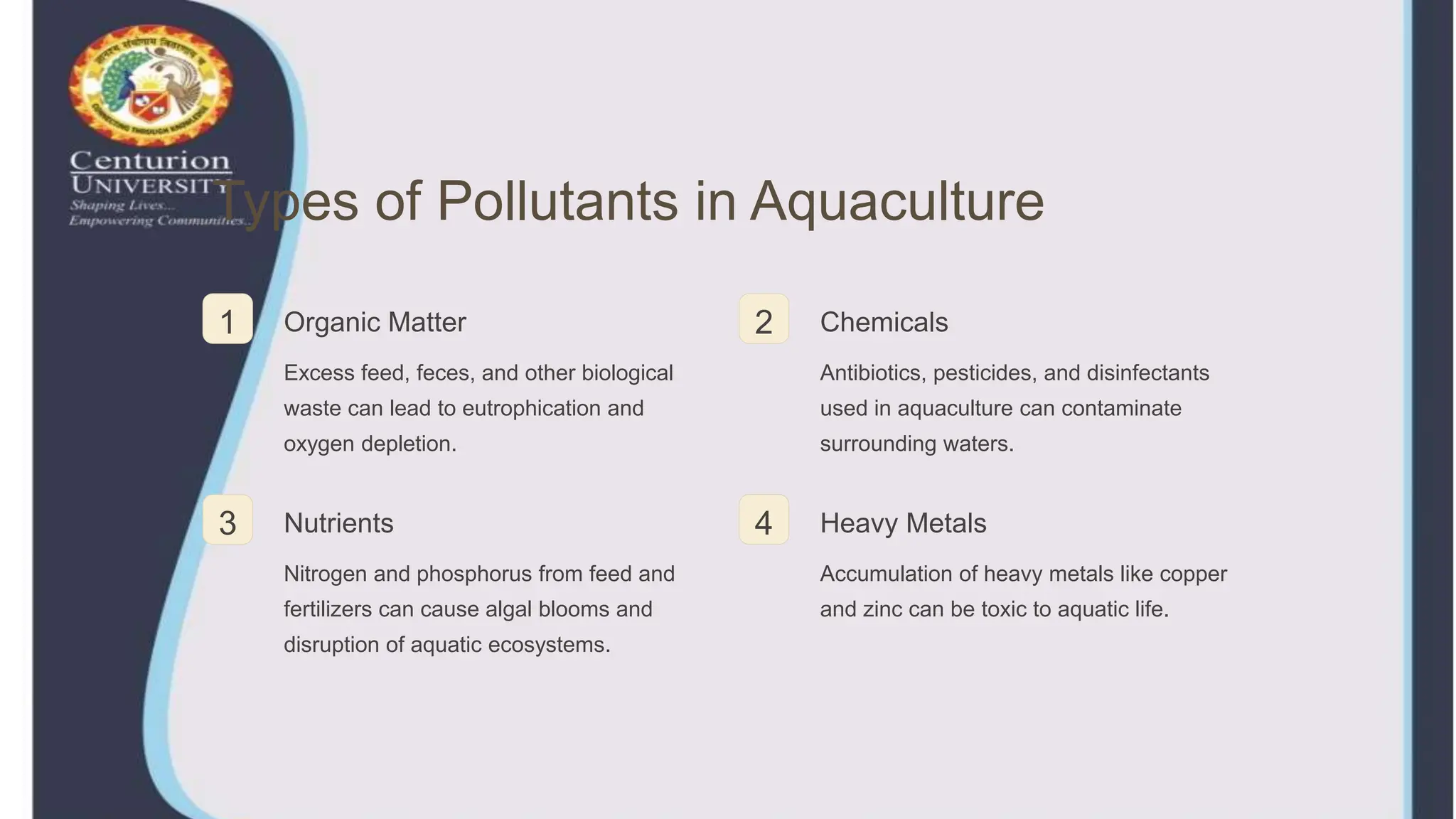 Pollutants-in-aquaculture-water and soil quality in aquaculture | PPTX