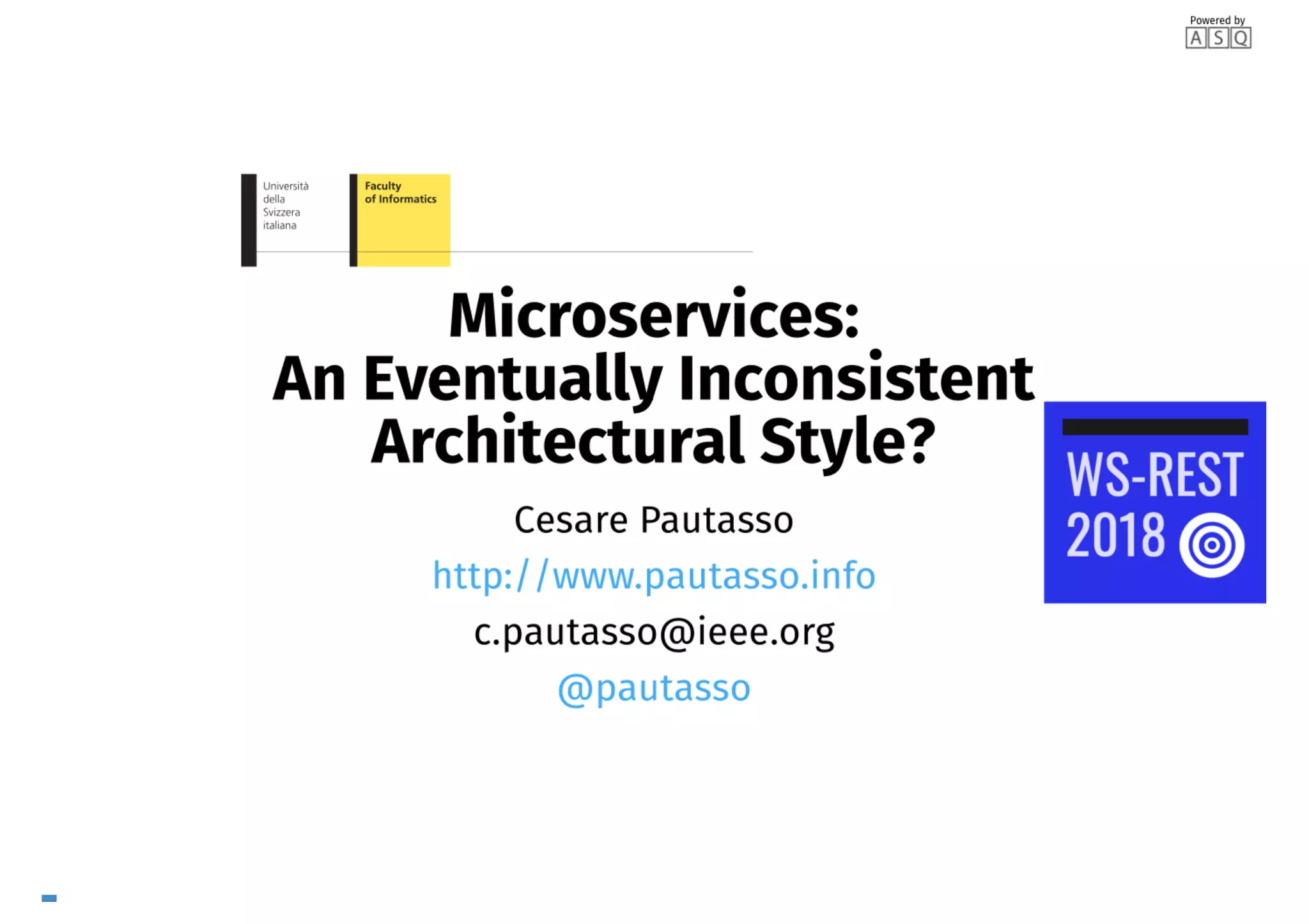 Microservices: An Eventually Inconsistent Architectural Style? | PPT