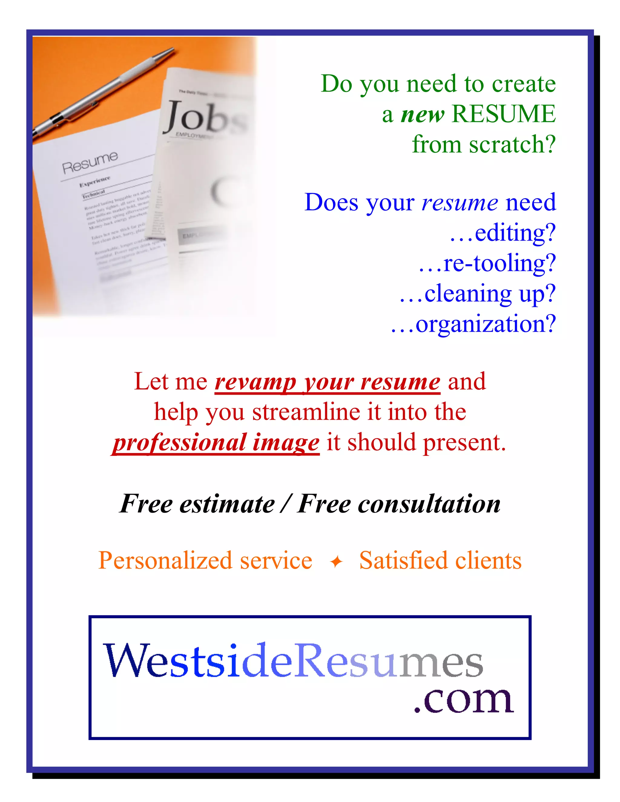 Westside Resumes full-page flyer | PDF