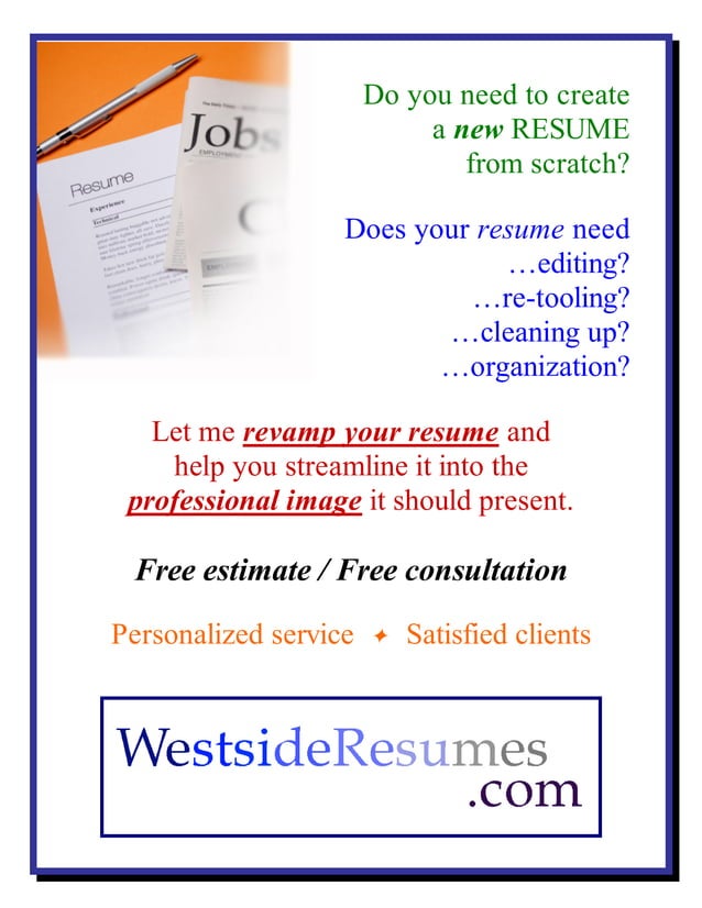 Westside Resumes full-page flyer | PDF