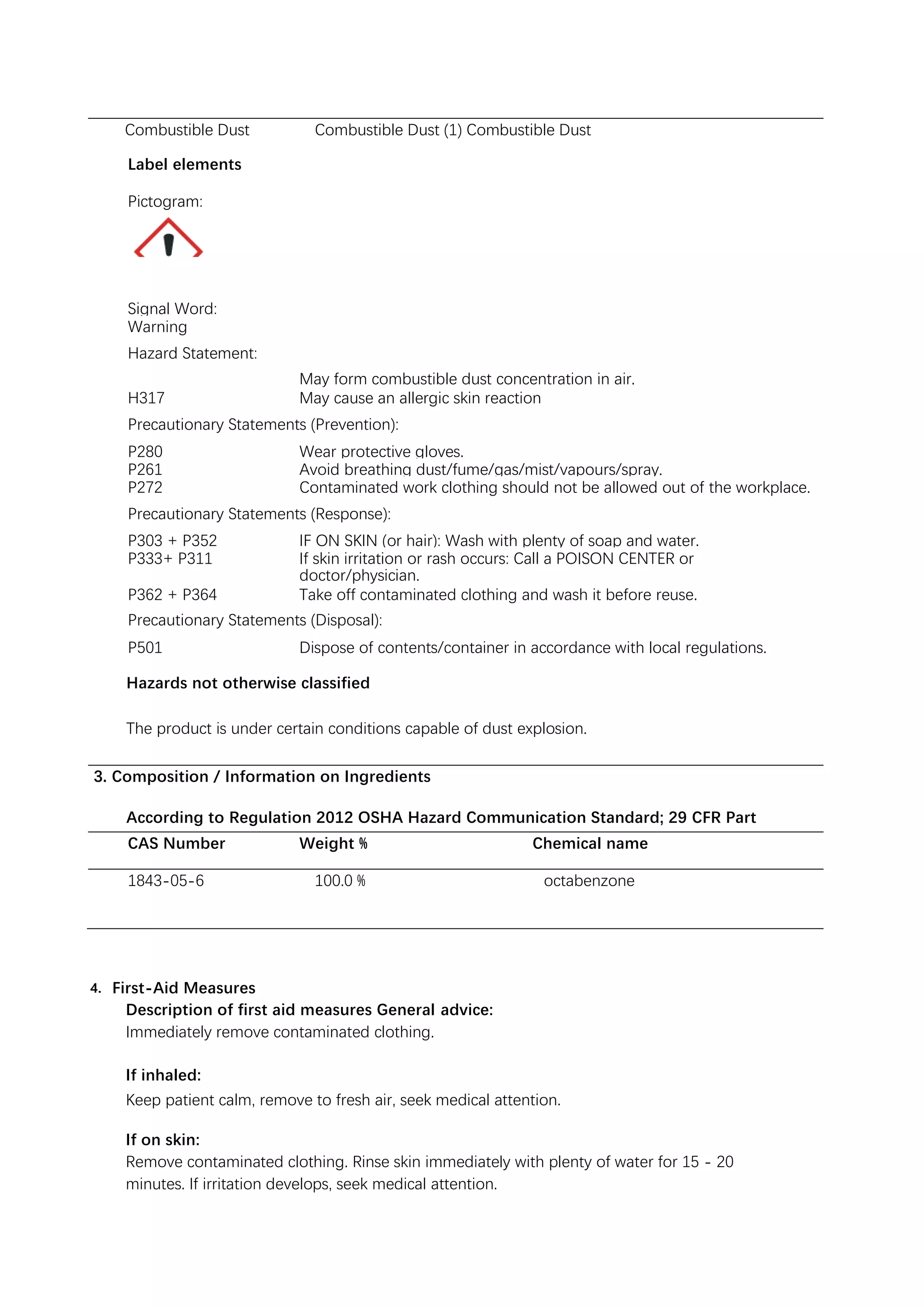 Uv 531 chimassorb 81 cas 1843 05-6 safety data sheet msds sds baoxu ...