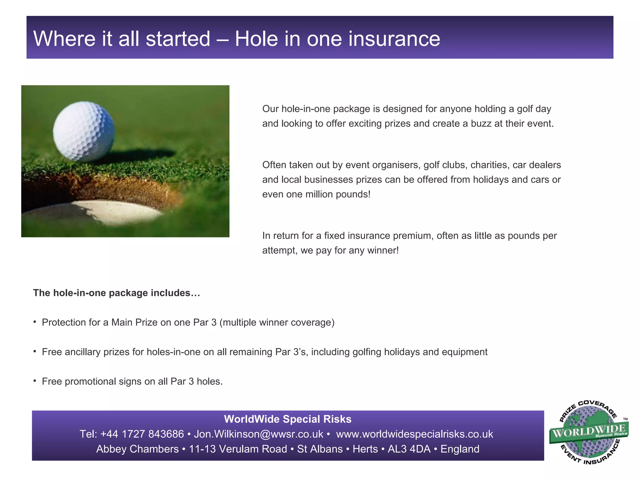 An introduction to promotional insurance from WorldWide Special Risks | PPT