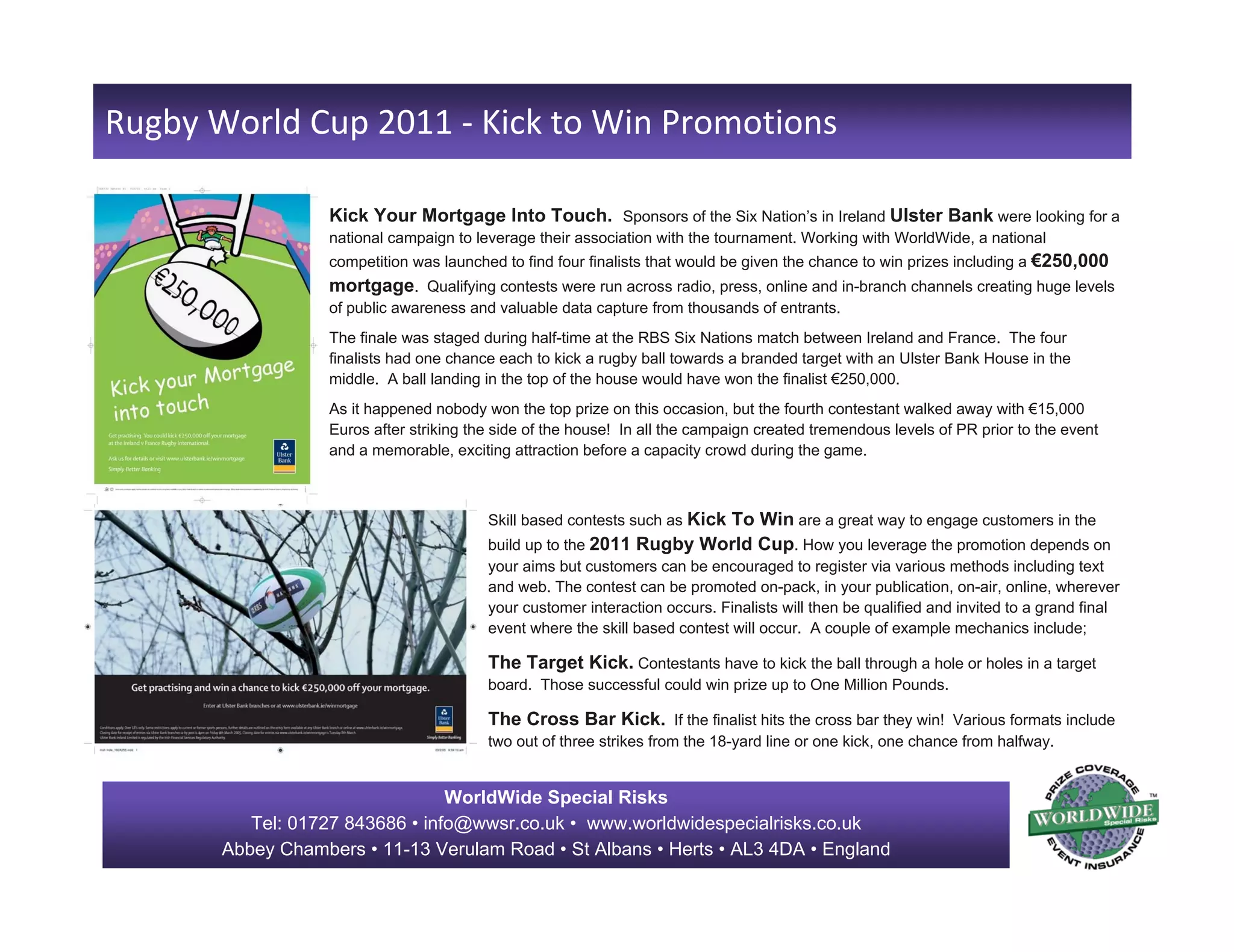 Rugby World Cup - Promotional Concepts | PDF