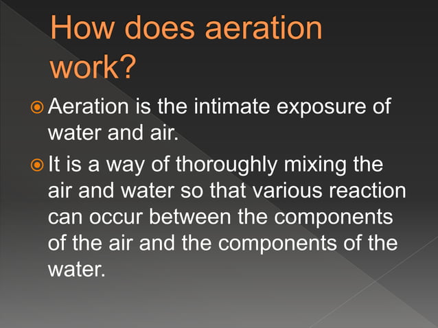areation and types of aeration in waste water treatment | PPTX ...