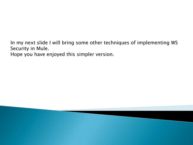 Ws security with mule | PPT