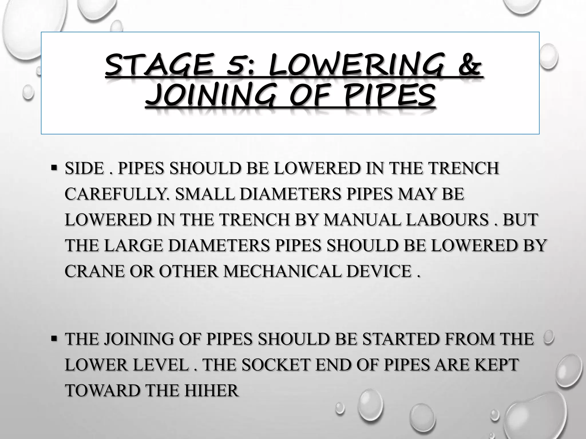 PIPES , PIPE FITTINGS,PIPE JOINTS & LAYING OF PIPELINES | PPTX