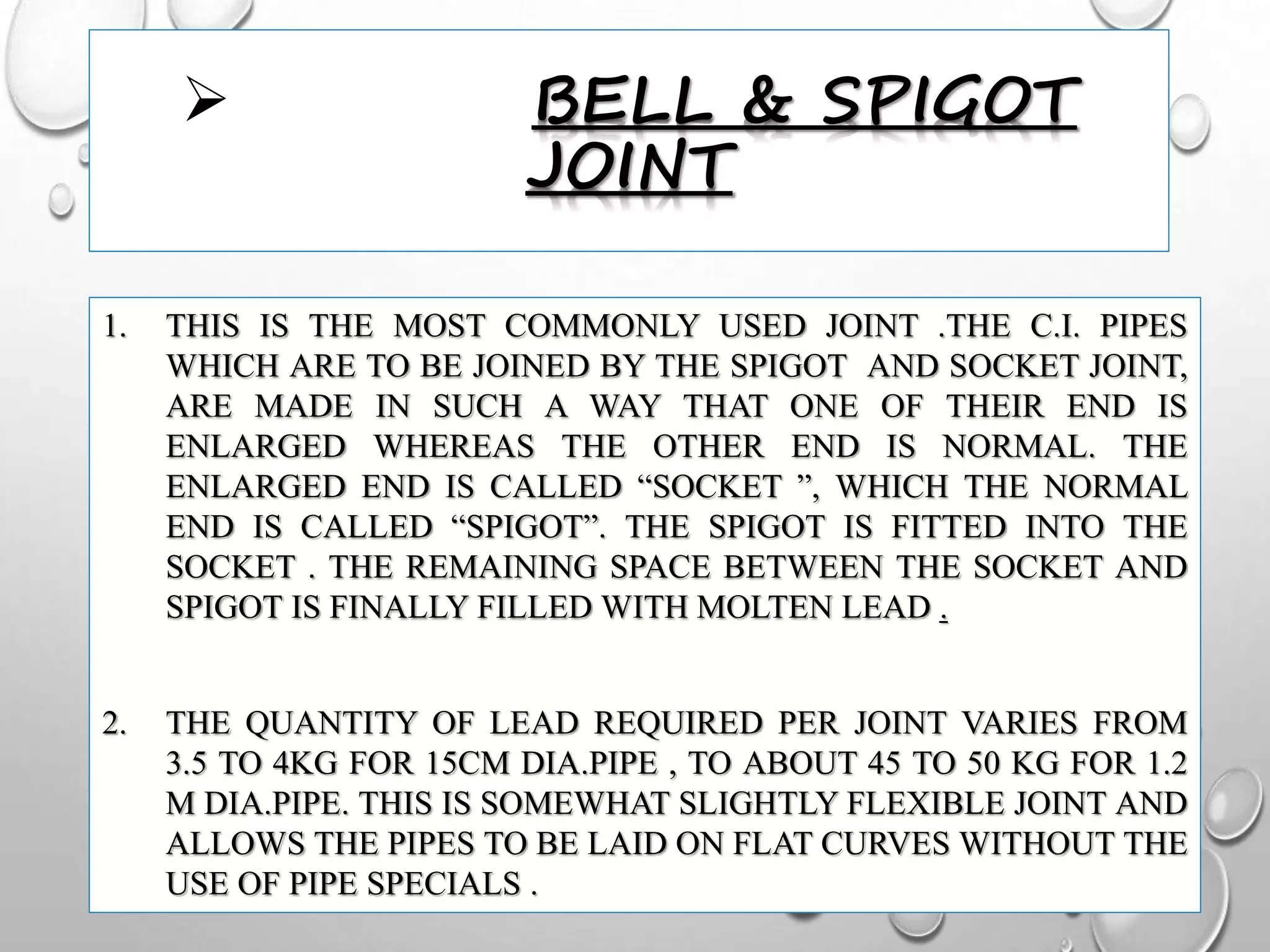 PIPES , PIPE FITTINGS,PIPE JOINTS & LAYING OF PIPELINES | PPTX