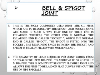 PIPES , PIPE FITTINGS,PIPE JOINTS & LAYING OF PIPELINES | PPTX