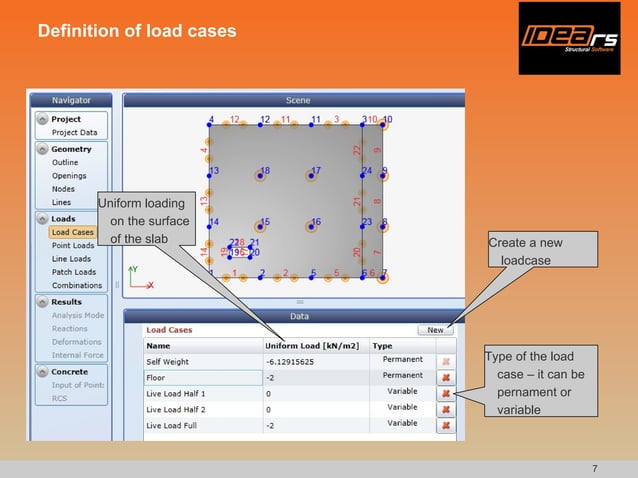 Idea WsSlab - Tutorial 1 - creating, analysis and design of concrete slab | PPT