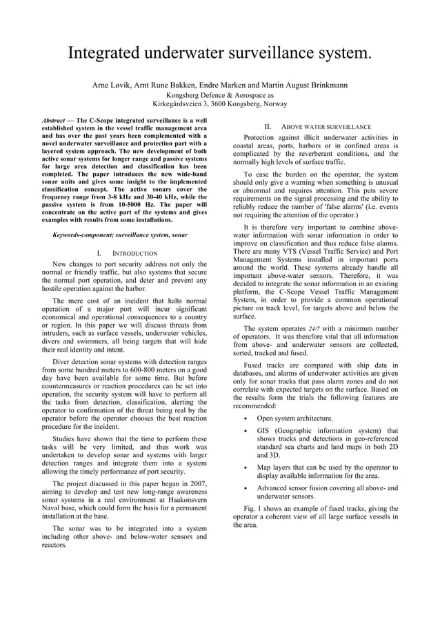 Wss Paper Integrated Underwater Surveillance System Pdf