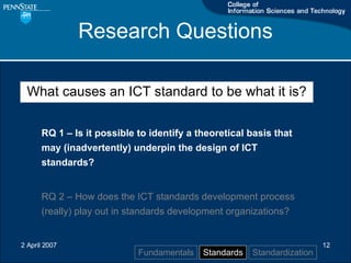 Standards and Standardization - A Research Project | PPT