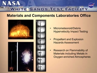 Overview of NASA JSC White Sands Test Facility (WSTF) | PPTX