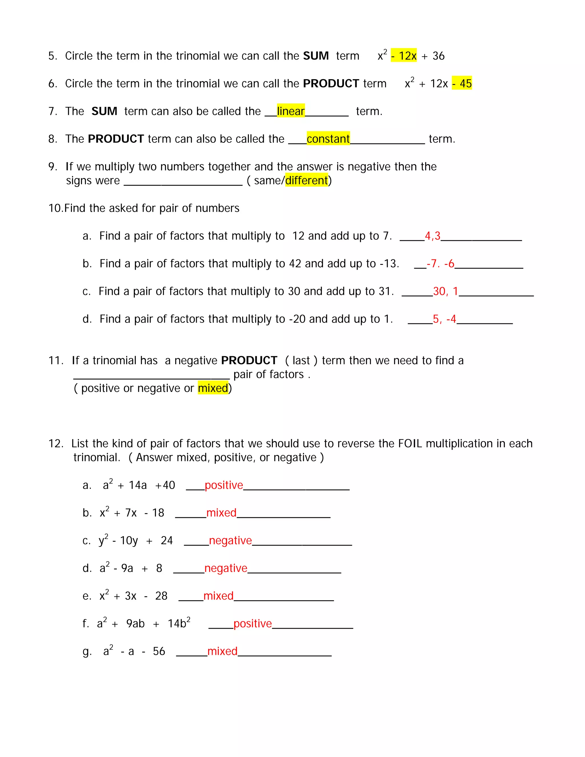 Ws Unit 13 Review B Key | PDF