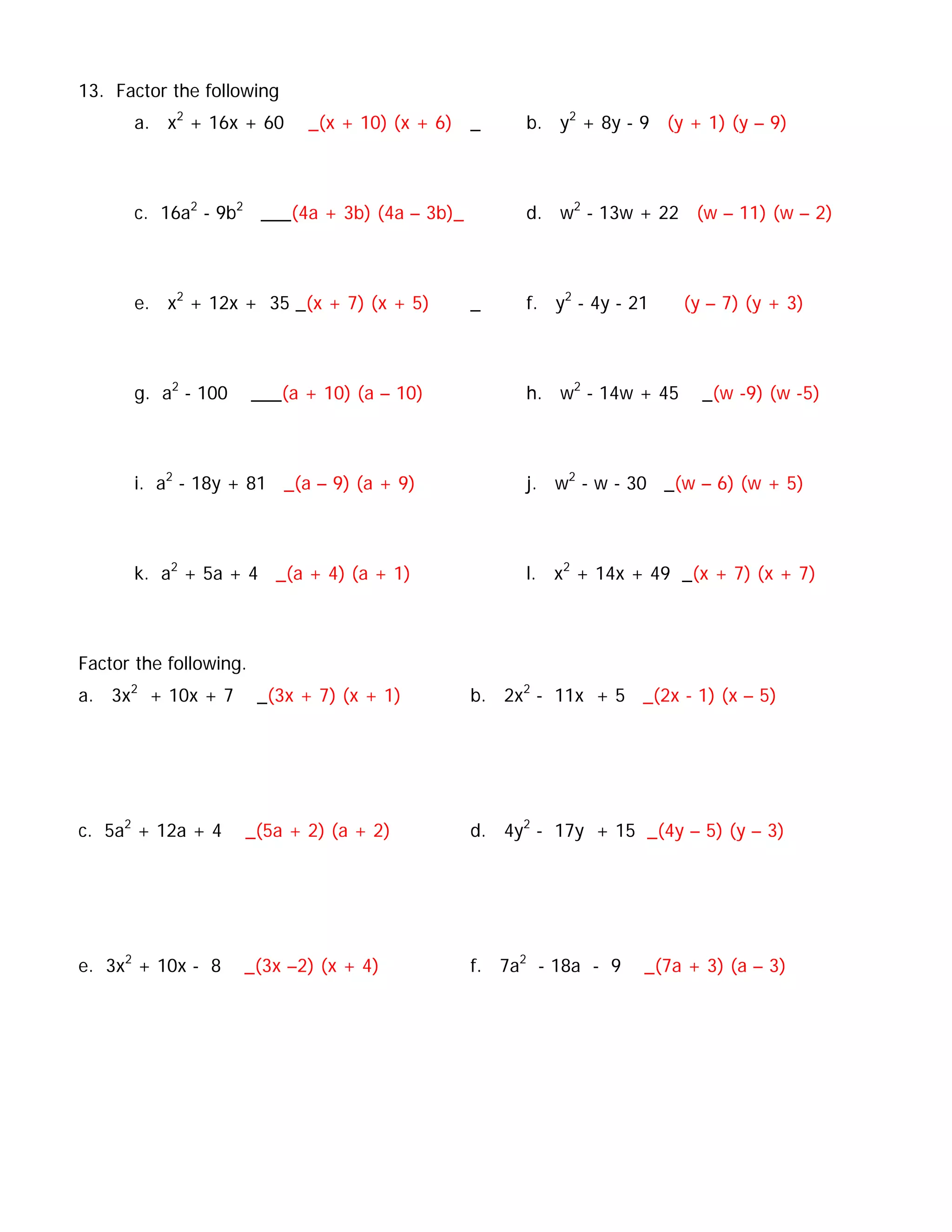 Ws Unit 13 Review B Key | PDF