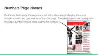 Codes and conventions of a contents page | PPTX | Publishing Industry ...