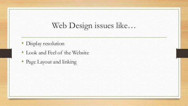 Web Design Issues