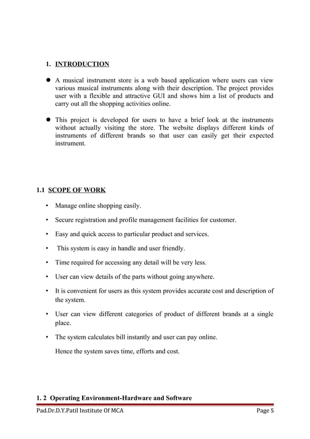 Musical Instrumental Management Report | DOC
